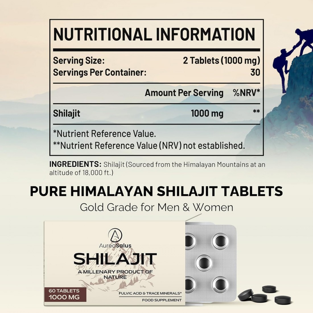 Buy AureaSalus Shilajit Tablets, Himalaya Resin Alternative - 30000 mg ...