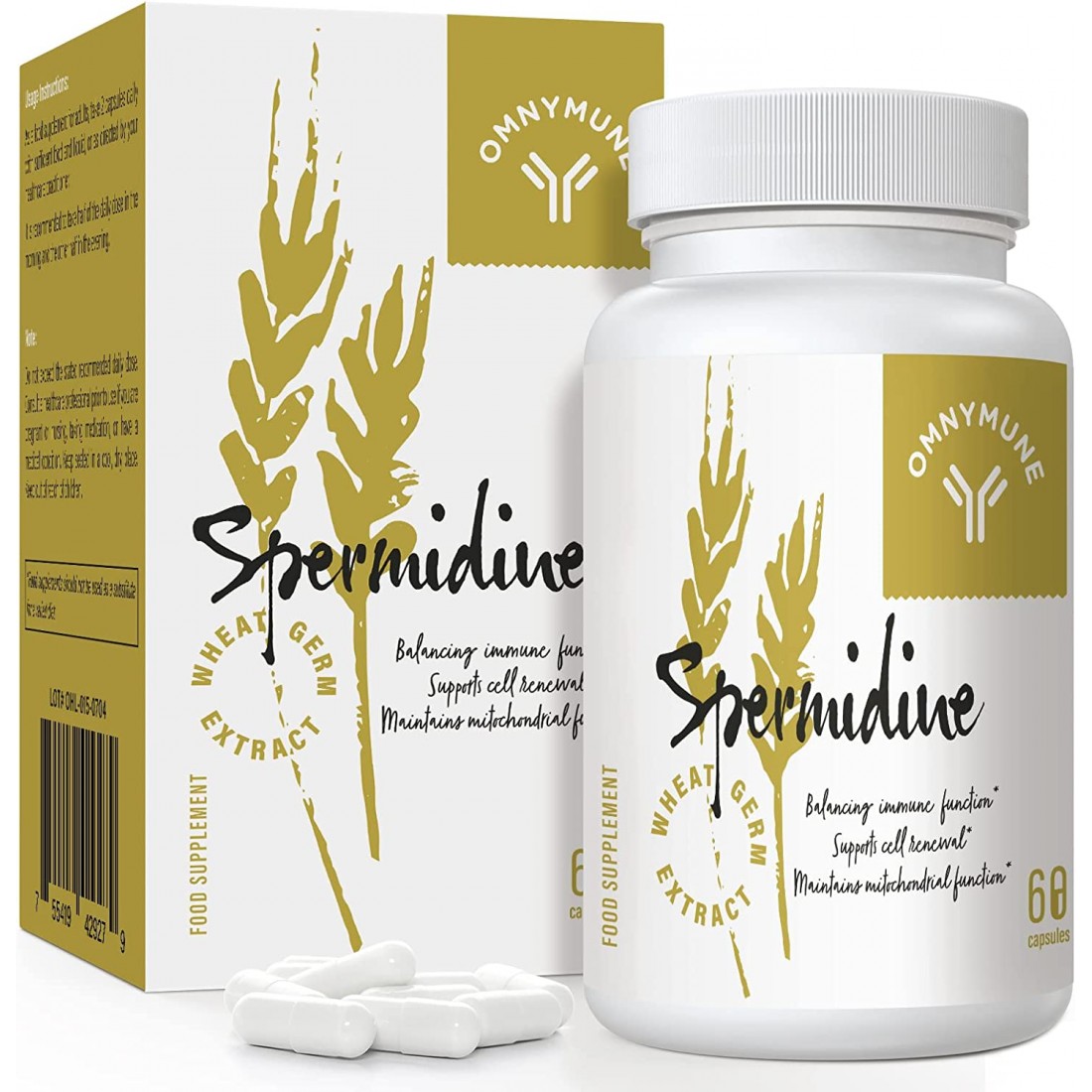 Buy Omnymune Spermidine Wheat Germ Extract Capsules 1300 mg Advanced ...
