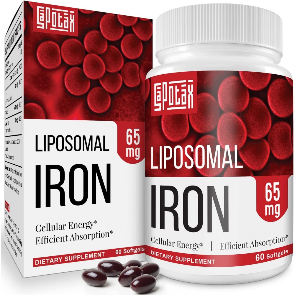 Buy Sapotax Liposomal Fe 65mg Iron Supplement with Folic Acid & Vitamin ...